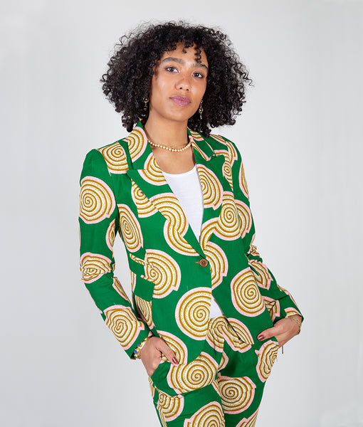 Blaze & Slim Jenny Suit in Green & Pink Circles – Royal Jelly Harlem